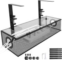 China Single Tier No Drill Under Desk Cable Management Tray with Wire Tray Cord Organizer for sale