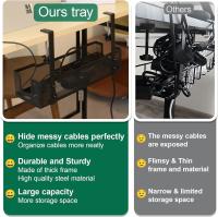 China Single Tier No Drill Under Desk Cable Management Tray with Wire Tray Cord Organizer for sale