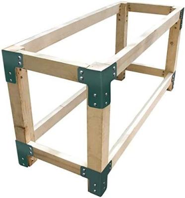 China Single-side Bracket for Heavy Duty Shop Table Sturdy Steel Corner Brackets in Black for sale