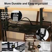 China Under Desk No-Drill Cable Basket Metal Wire Cable Tray for Tidy and Streamlined Wires for sale