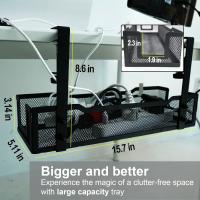 China Under Desk No-Drill Cable Basket Metal Wire Cable Tray for Tidy and Streamlined Wires for sale
