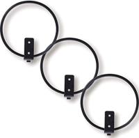 China 6 Inch 3 Piece Black Plant Pot Stand Ring Wall Mount Metal Powder Coated Finishing Home Decor for sale