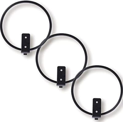 China 6 Inch 3 Piece Black Plant Pot Stand Ring Wall Mount Metal Powder Coated Finishing Home Decor for sale