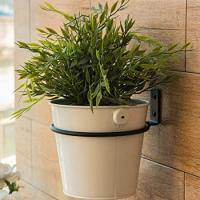 China 6 Inch 3 Piece Black Plant Pot Stand Ring Wall Mount Metal Powder Coated Finishing Home Decor for sale