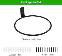 China 3 Pack Heavy Duty Flower Pot Ring Wall Bracket for Plant Pots Hook Type Installation for sale