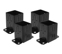 China Black 2mm Thickness 4x4 Wood Fence Post Anchor Base for Handrails and Mailbox Support for sale