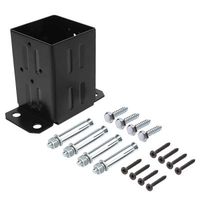 China Process Punching 4x4 Wood Fence Post Anchor Base for Porch Railing and Post Holders for sale