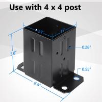 China Process Punching 4x4 Wood Fence Post Anchor Base for Porch Railing and Post Holders for sale