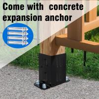 China Process Punching 4x4 Wood Fence Post Anchor Base for Porch Railing and Post Holders for sale