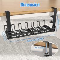 China Desk Clamp Cord Management Under Desk Steel No Drill Wire Organizer for Table Rack for sale