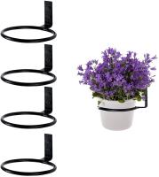 China 8 Inch Wall Mounted Plant Holder Ring Metal Flower Pot Hangers with Hanging Bracket Hooks for sale