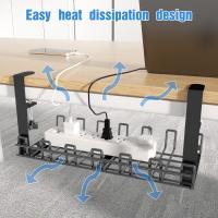 China Desk Clamp Cord Management Under Desk Steel No Drill Wire Organizer for Table Rack for sale