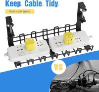 China Desk Clamp Cord Management Under Desk Steel No Drill Wire Organizer for Table Rack for sale