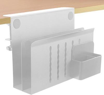 China No Drill 2 Tier Desk Side Storage Clamp On Desk Side Organizer WIth Magnetic Pen Holder for sale