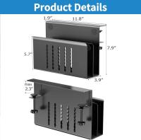 China Black Steel Hanging No Drill Desk Organizer for Cable Management and Laptop Storage for sale