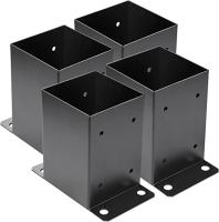 China 6x6 Post Base Anchor Bracket Heavy Duty Steel for Nature Pressure Treated Wood Type for sale