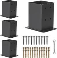 China 6x6 Post Base Anchor Bracket Heavy Duty Steel for Nature Pressure Treated Wood Type for sale