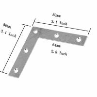 China Metal L Shaped Flat Fixing Mending Repair Plates Bracket with 50mmx50mmx1mm Size for sale