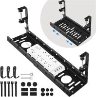 China White Retractable Under Desk Cable Cord Management Tray Logo Customization Service for sale
