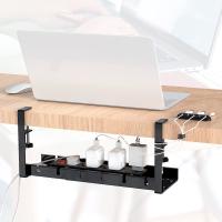 China White Retractable Under Desk Cable Cord Management Tray Logo Customization Service for sale