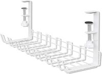 China Upgrade Your Office Organization with White Under Desk Cable Management Tray and Clamp for sale