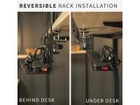 China Black Clamp-on Dual Under Desk Cable Management Tray for 43cm Wire Management Solution for sale