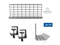 China Black Clamp-on Dual Under Desk Cable Management Tray for 43cm Wire Management Solution for sale