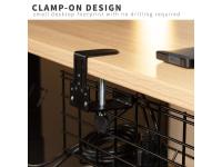 China Black Clamp-on Dual Under Desk Cable Management Tray for 43cm Wire Management Solution for sale