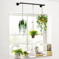 China Easily Assembled Hanging Plant Holder for Home Decor Indoor Outdoor Herb Garden Black for sale