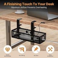 China Wire Management Tray Cable Management Rack for Desk White Steel for Organization for sale