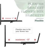 China Wall Mount Flower Box Holder with Hanging Plant Bracket Black or White Material for sale