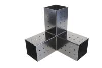 China 2mm Thickness Steel Q235B DIY Elevated 3 Way Right Corner Brackets Pergola Bracket Kits for sale