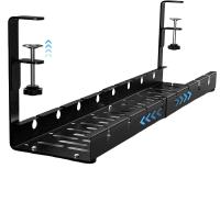China No Drill Steel Cable Tray for Desk Wire Management 1.23kg Retractable Wire Organizer for sale