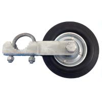 China Carbon Steel Swivel Mount Rolling Gate Wheel for Sustainable Rubber Sliding Gates for sale