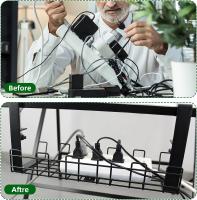 China 390x160x125mm Office Cable Management Tray for Metal Under Desk Wire Organization for sale