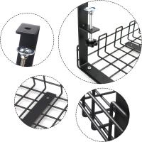 China 390x160x125mm Office Cable Management Tray for Metal Under Desk Wire Organization for sale