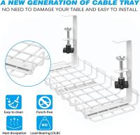 China 390x160x125mm Office Cable Management Tray for Metal Under Desk Wire Organization for sale