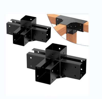 China 5-Way/Arm Pergola Extension 6x6 Steel Bracket Kit for Durable Wood Beam Structure for sale