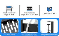 China Easy-to-Install Under Desk Cable Management Tray No Drill Wire Basket with Clamp for sale
