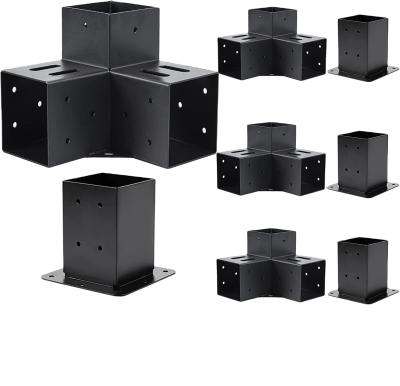 China Powder Coated Steel Sustainable Woodworks Corner Brackets for Elevated Wood Stand Kit for sale