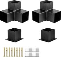 China Powder Coated Steel Sustainable Woodworks Corner Brackets for Elevated Wood Stand Kit for sale