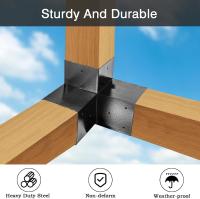 China Powder Coated Steel Sustainable Woodworks Corner Brackets for Elevated Wood Stand Kit for sale