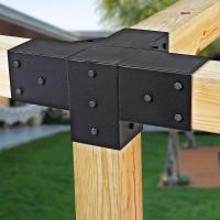 China Powder Coated Steel Sustainable Woodworks Corner Brackets for Elevated Wood Stand Kit for sale