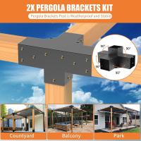 China Steel Arbours Woodworks 4-Way Right Angle Corner Bracket for DIY Elevated Pergola Stand for sale