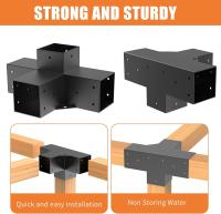 China Steel Arbours Woodworks 4-Way Right Angle Corner Bracket for DIY Elevated Pergola Stand for sale