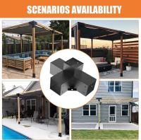China Steel Arbours Woodworks 4-Way Right Angle Corner Bracket for DIY Elevated Pergola Stand for sale