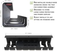 China Under Desk Cable Management Tray 43*10*10cm Non-folding Rack Organizer for Wire Management for sale