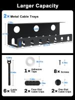China Under Desk Cable Management Tray 43*10*10cm Non-folding Rack Organizer for Wire Management for sale