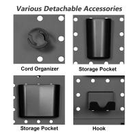 China Wall Control Mount Steel Pegboard Gaming Organizer with Hooks in Black White and Red for sale