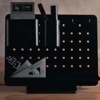 China Wall Control Mount Steel Pegboard Gaming Organizer with Hooks in Black White and Red for sale